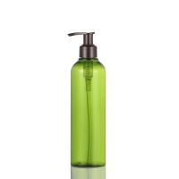 China round Cosmetic Lotion Bottle , 54mm Green empty body lotion bottles 300ML for sale