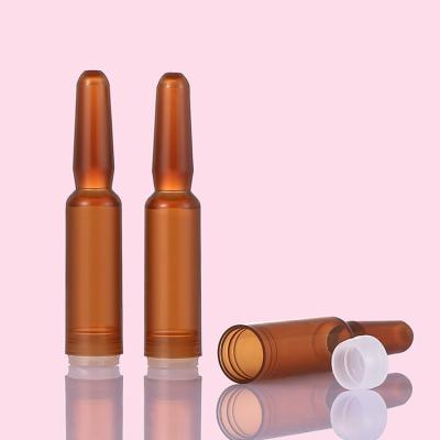 China Amber Plastic Serum Vials Ampoule For Cosmetic Essence 1ml Capacity for sale