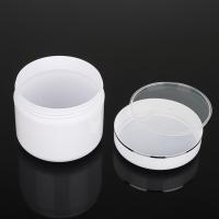 China PET Cream Packaging Jar Silver Line Round Shape , 2 Oz Cosmetic Containers for sale