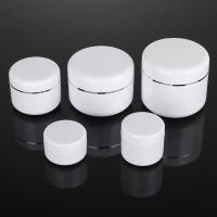 China PET Cream Packaging Jar Silver Line Round Shape , 2 Oz Cosmetic Containers for sale