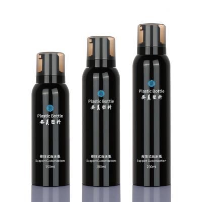 China Cylinder PET 180ml 200ml Packaging Black Foam Soap Dispenser Bottle Pump Airless for sale