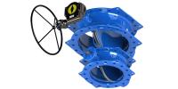 China Double Eccentric Butterfly Valve Dovetail Blue Rubber Seal Low Operating Torque for sale