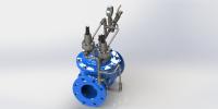 China Blue Nylon Reinforcement Surge Anticipating Valve Hydraulically Operated for sale