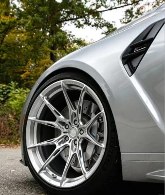 China Satin White 6061-T6 Aluminum Forged Concave Design Rims Brushed Dark Black Finish for Passenger Car Wheel IS350 Model 3 M4 M50i for sale