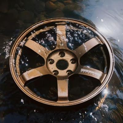 China EVO Wheels 17-24 Inch Aluminum Alloy 5 Spoke Forging PCD 5x114.3/4x100 Black Finish Custom Color for for WRX BRZ RX-7 for sale