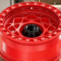 China 17Inch 9JOffroadBeadlock Alloy Wheel Rim Red for BAIC 212JeepWranglerRAM150 NegativeOffset -43 5x139.7Off RoadForgedLookWheel for sale