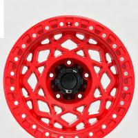 China 17Inch 9JOffroadBeadlock Alloy Wheel Rim Red for BAIC 212JeepWranglerRAM150 NegativeOffset -43 5x139.7Off RoadForgedLookWheel for sale