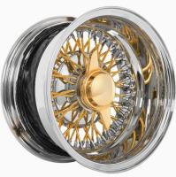 China 24 26inch Spoke Wire Wheels 180/200 Spokes All Titanium Gold Knock off Deep Dish Rims for Classic Vintage Lowrider Old Car for sale