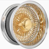 China 24 26inch Spoke Wire Wheels 180/200 Spokes All Titanium Gold Knock off Deep Dish Rims for Classic Vintage Lowrider Old Car for sale