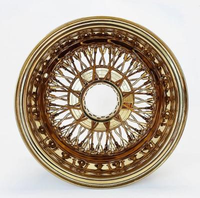 China 13x7 14x7 15x7 Chrome Gold Spoke Wire Wheels Forged Knock Offs Wheel for cadillac Thunderbird chevrolet Vintage Car for sale