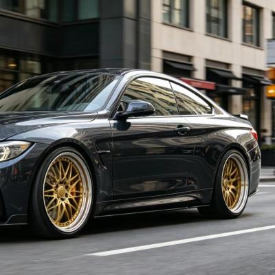 China Custom 2 Piece Deep Dish Forged Wheels 17/18/19/20/21/22/23/24 Inch PVD Mirror Gold Chrome Lip VIP Style Rims for BMW for sale