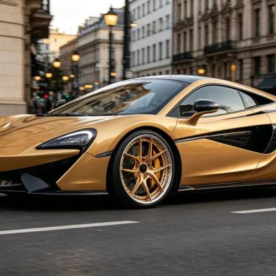 China 2 Piece Brushed Gold Polished Lip Deep Dish Forged Wheels 5x130 for Porsche 911 Panamera McLaren 620S for sale