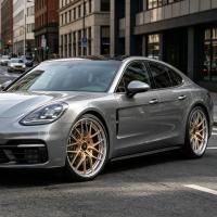 China 2 Piece Brushed Gold Polished Lip Deep Dish Forged Wheels 5x130 for Porsche 911 Panamera McLaren 620S for sale