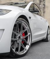 China Forged Concave Wheels Design Rims Brushed Gunmetal Silver Finish 19x9.5 20x10 21x11 for Passenger Car Wheel  Model 3 Model Y for sale