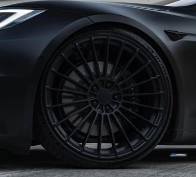 China Alloy Forged Concave Design Rims Matte Black 19x9.5 20x10 21x11 New Passenger Car Wheels IS350 Model 3 Model Y Retrofit/Upgrade for sale