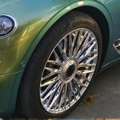 China 18-24 Inch Custom Forged Wheels 5x112 5x130 Brushed Silver Rims for Bentley Porsche Tesla Audi Mercedes Luxury Car Wheels for sale