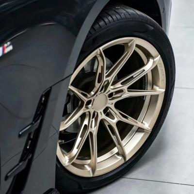 China New Matte Frozen Bronze Hollow Multi Spoke 6061-T6 Forged Aluminium Alloy Wheels 25mm/20mm Fit for G80/M3/G82/M4 5x120 Concave for sale