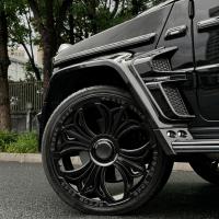 China Custom Forged Wheels 24 Inch 8x170 Billet Aluminum Black/Silver CNC Machined for Ford F250 F350 Made to Order Custom Fitment for sale