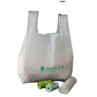 China Custom Logo Home Industrial Compostable T-Shirt PLA Biodegradable Shopping Bag for Grocery supermarket for sale