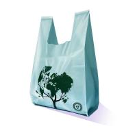 China Custom Logo Home Industrial Compostable T-Shirt PLA Biodegradable Shopping Bag for Grocery supermarket for sale
