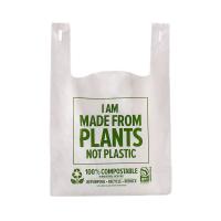 China Customized LOGO Biodegradable Cornstarch PLA PBAT T- shirt carry bags shopping bags Compostable plastic bags for sale