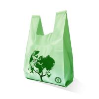 China Customized LOGO Biodegradable Cornstarch PLA PBAT T- shirt carry bags shopping bags Compostable plastic bags for sale