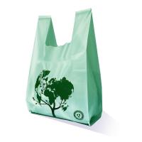 China Customized LOGO Biodegradable Cornstarch PLA PBAT T- shirt carry bags shopping bags Compostable plastic bags for sale