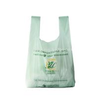 China Custom Logo Compostable Biodegradable Shopping Bag T Shirt 100micron for sale