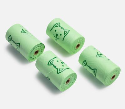 China Factory Customized Eco friendly cornstarch compostable biodegradable dog poop bags for dog for sale