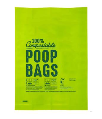 China Green colour 100% biodegradable compostable Eco Friendly dog Poop Bags for pets for sale
