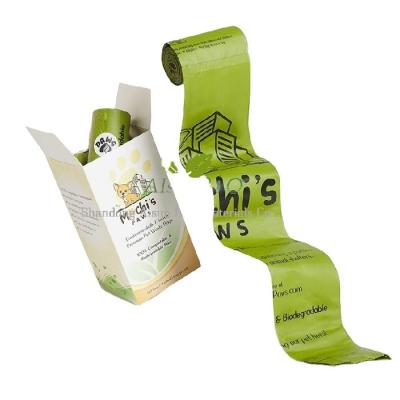 China Eco Friendly 100% Biodegradable and Compostable Wholesale Pets Poop Bag Dog Waste Bags Sustainable OEM Logo Accept 15 Micron BPI for sale