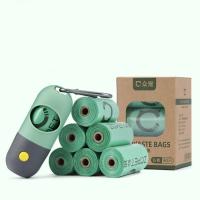 China Eco Friendly 100% Biodegradable and Compostable Wholesale Pets Poop Bag Dog Waste Bags Sustainable OEM Logo Accept 15 Micron BPI for sale