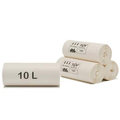 China 100% Biodegradable Dustbin Bags Compostable Trash Liners PLA PBAT for sale