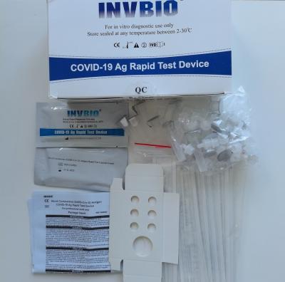 China INVBIO COVID-19 Antigen Nasal Swab Rapid Test Kit 25 Tests BfArM CE for sale