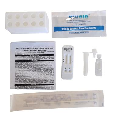 China CE Certified Influenza A B and COVID-19 Ag Nasal Combo Rapid Antigen Test Kit 25 Tests for sale