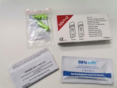 China INVBIO Whole Blood HIV 1/2 Rapid Test Kit 99% Accuracy 25 Tests per Box for sale