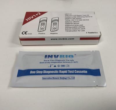 China INVBIO HIV Infection Blood Screening Test CE Approved 25 Tests per Box 99.5% Sensitivity for sale