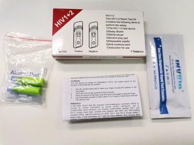 China INVBIO HIV Rapid Test Kit 99% Accuracy Whole Blood Self Test 25 Tests per Box for sale