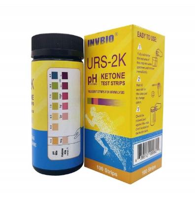 China INVBIO 100pcs Urine Test Strip Dipstick 2 Parameters pH Ketone Test CE ISO for sale