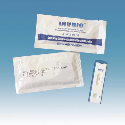 China INVBIO HCV Rapid Test Cassette 99.8% Sensitivity 99.9% Specificity Whole Blood Serum Plasma for sale