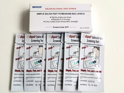 China High Accuracy Saliva Alcohol Test Strips Ce Certificate for sale