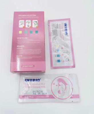 China INVBIO One Step Breast Milk Alcohol Test Strips 25/Box 0.02% Sensitivity 2 Min Results for sale
