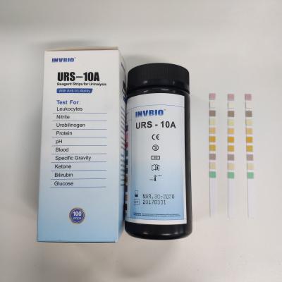China INVBIO 10 Parameter Urinalysis Test Strips 3.00mm High Accuracy Glucose Bilirubin Detection CE Marked for sale