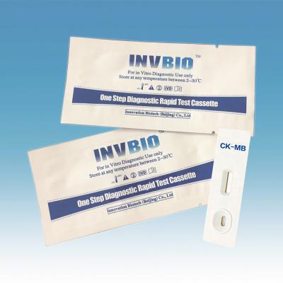 China INVBIO One Step CK-MB Cardiac Marker Rapid Test Cassette 25 Tests Whole Blood Serum Plasma for sale
