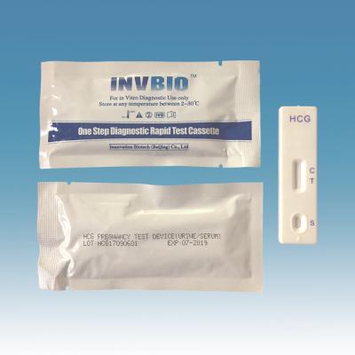 China INVBIO HCG Pregnancy Test Card 25mIU/mL Sensitivity CE ISO 13485 for sale