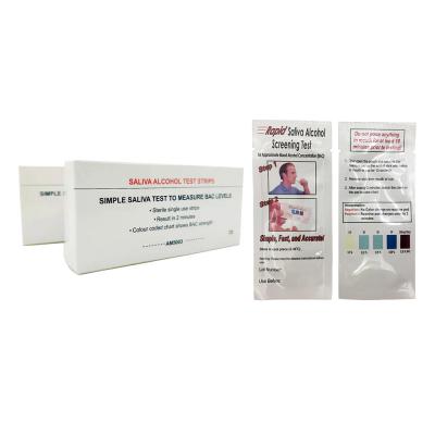 China Oral Alcohol Saliva Test Strips 0.02% BAC Sensitivity 25 Strips per Box OEM for sale