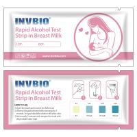 China INVBIO Disposable Alcohol Test Strips for Breast Milk 10 mg/dL 25pcs ISO 13485 for sale