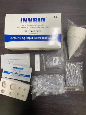 China INVBIO Covid-19 Ag Saliva Rapid Test Kit 100% Specificity 25 Tests per Box for sale