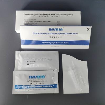 China INVBIO SARS-CoV-2 Covid 19 Antigen Rapid Test Saliva Self Test Kit 100% Specificity 25 Tests per Box for sale