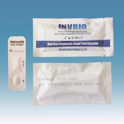 China INVBIO Typhoid Rapid Test Kit Cassette CE Certified 2 Year Shelf Life Professional Medical Diagnostics for sale